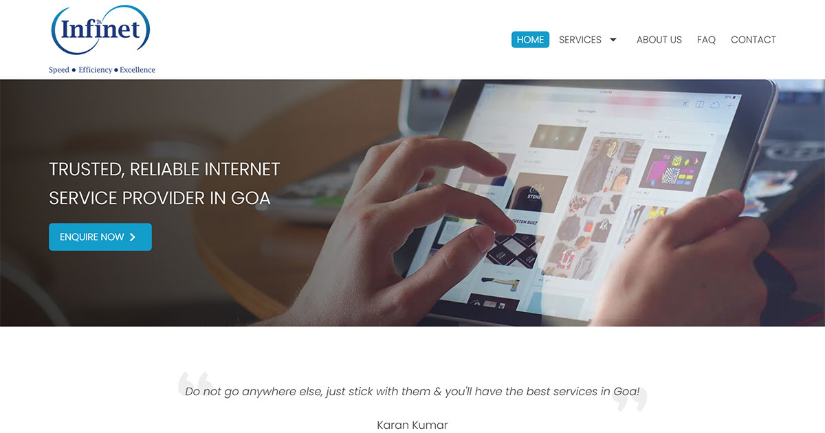 Super Fast Internet Service Provider in Bardez, Goa / Infinet Goa